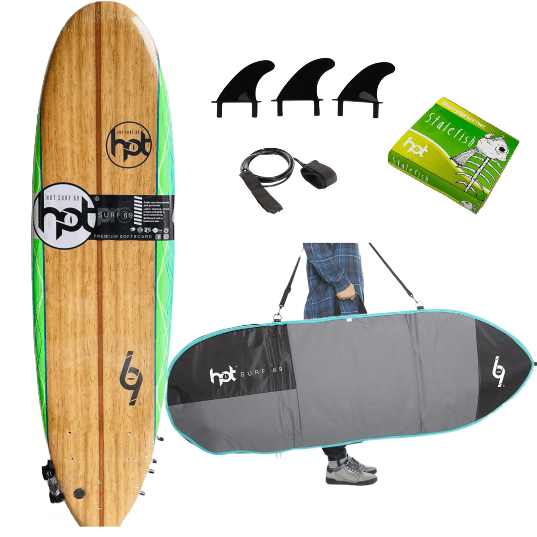 9ft Hot Surf 69 Soft Longboard Beginners Surfboard Hot Log inc leash ...